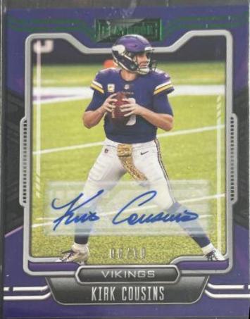 Kirk Cousins [Green Signature] #55 Prices | 2021 Panini Playbook ...