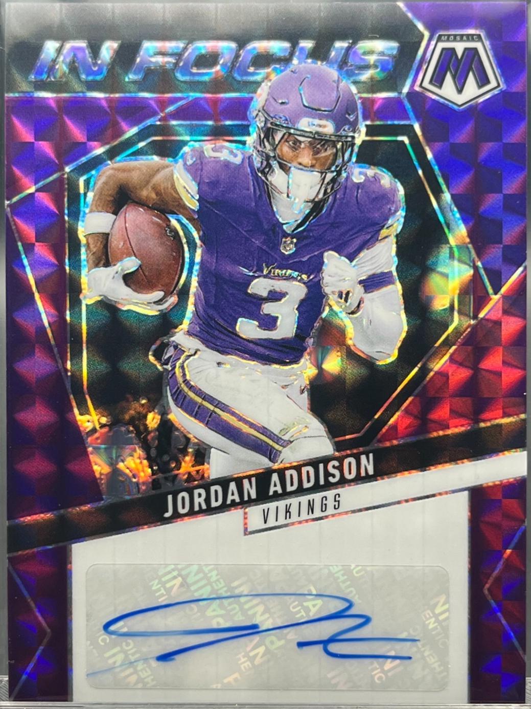 Jordan Addison [Purple] #9 Prices | 2025 Panini Mosaic In Focus ...