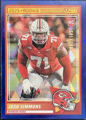 Josh Simmons [Cubic] #32 Prices | 2025 Panini Score Rookie | Football Cards