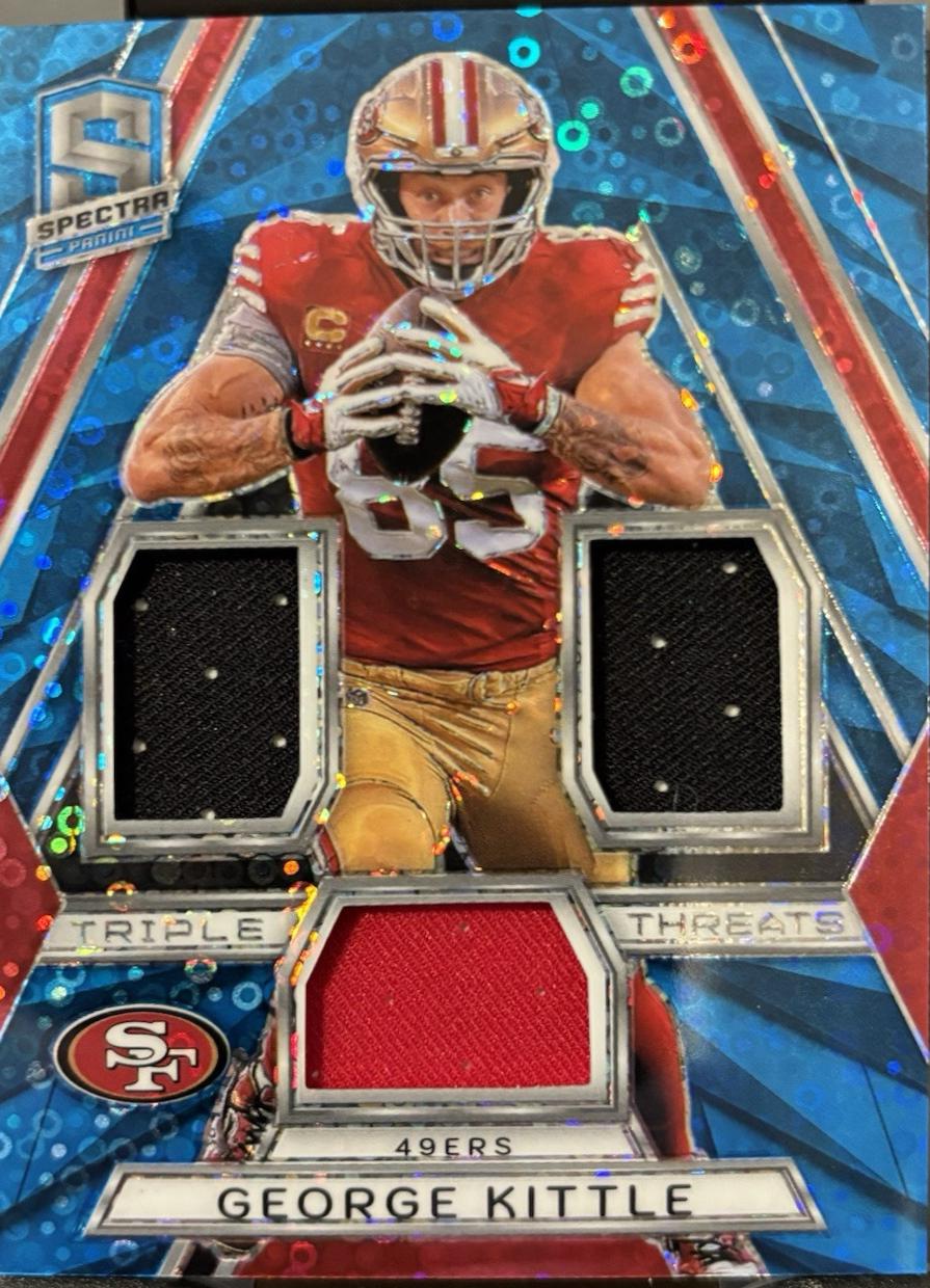 George Kittle [Blue Neon] #TT-GKE Prices | 2024 Panini Spectra Triple ...
