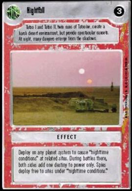 Nightfall Prices | Star Wars CCG Premiere | Star Wars Cards