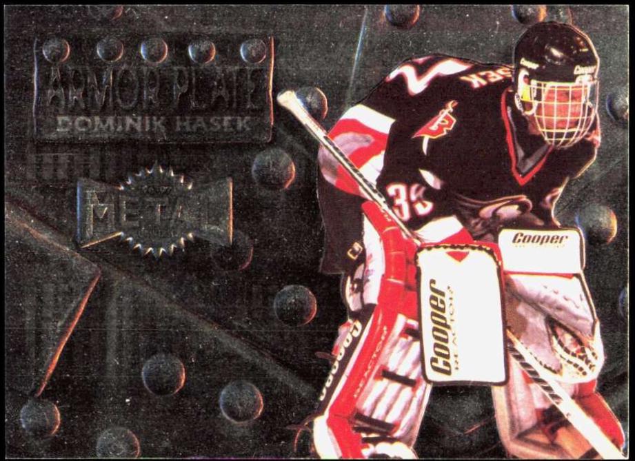 Dominik Hasek #4 Prices | 1996 Metal Universe Armor Plate | Hockey Cards