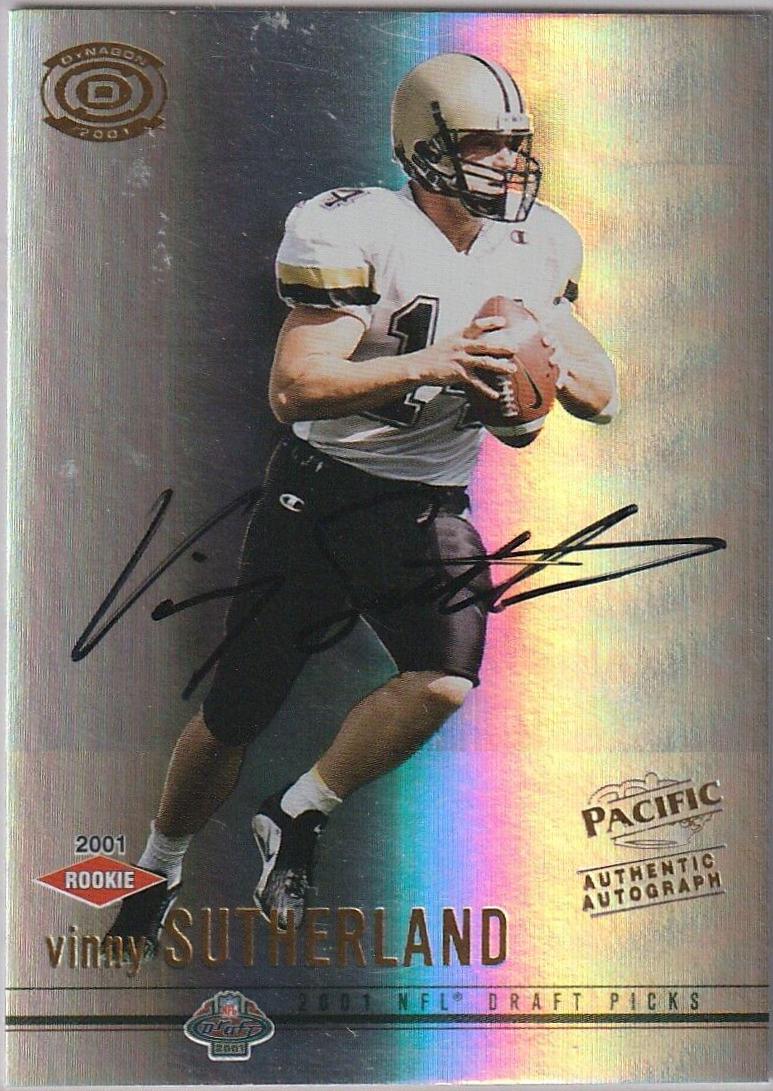 Vinny Sutherland [Autograph] #147 Prices | 2001 Pacific Dynagon ...