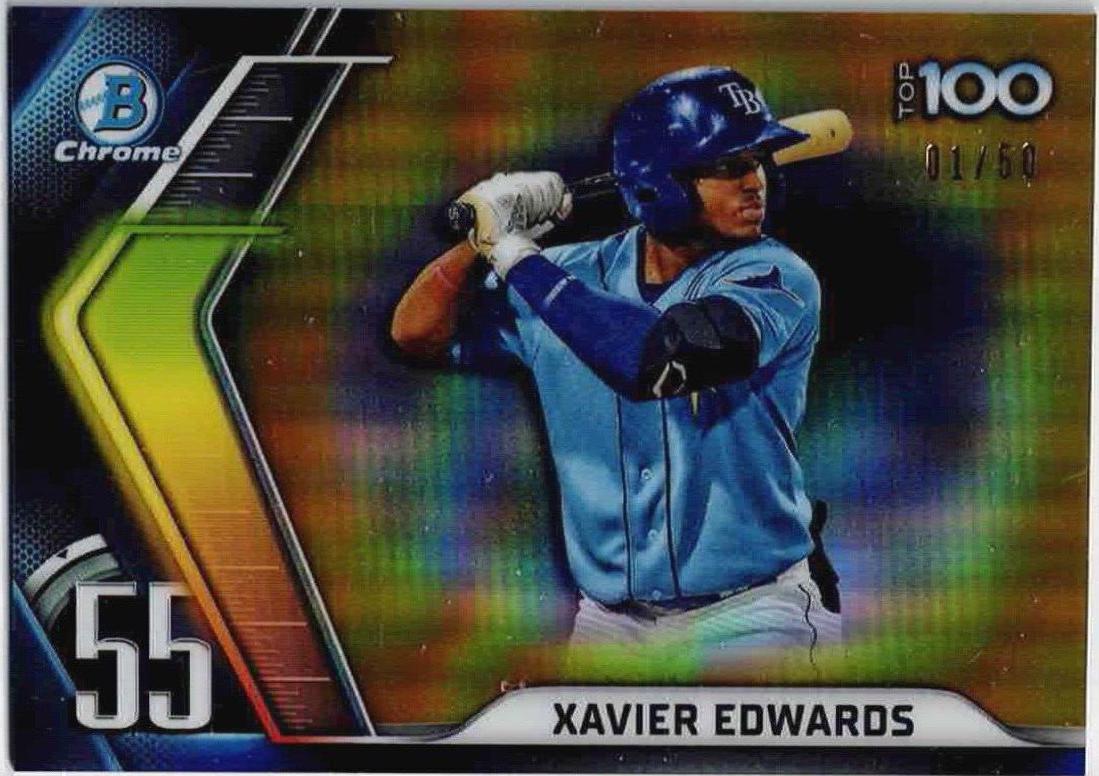 Xavier Edwards [Gold] #BTP-55 Prices | 2022 Bowman Scouts' Top 100 ...