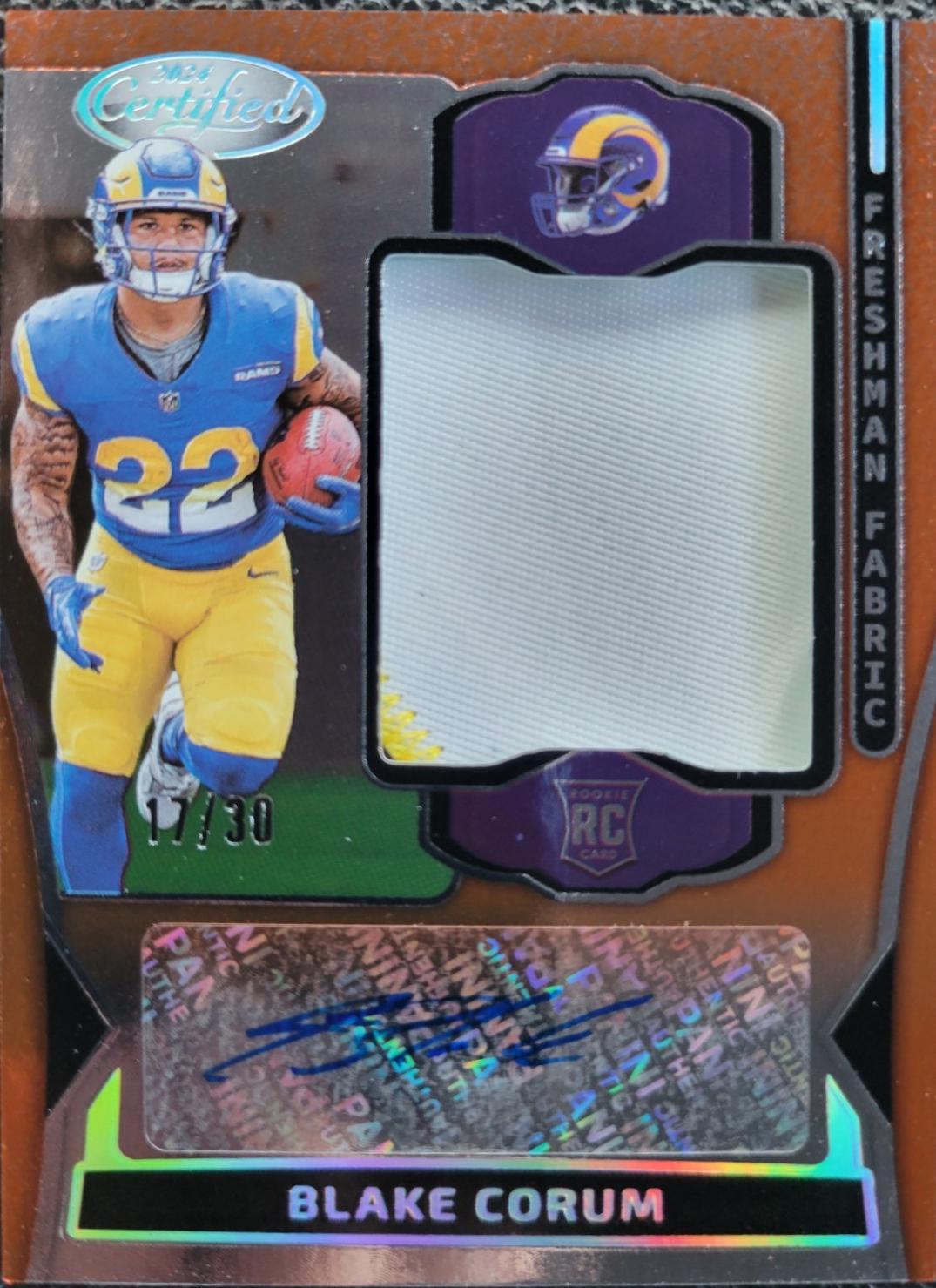 Blake Corum [Orange Etch] #FMS-BCM Prices | 2024 Panini Certified ...