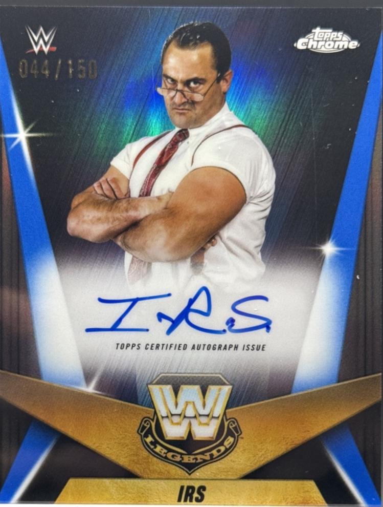 IRS [Blue Refractor] #LCA-IR Prices | 2025 Topps Chrome WWE Legendary ...
