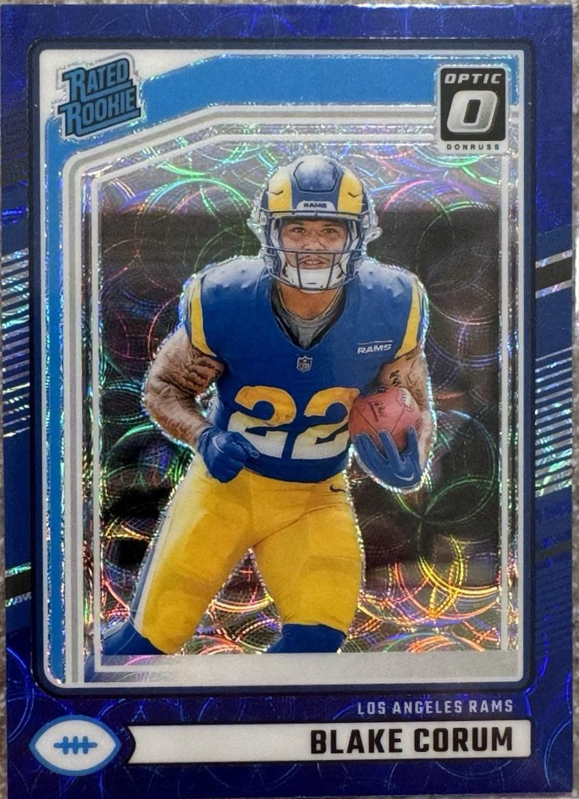 Blake Corum [Blue Scope Optic Preview Holo] #322 Prices | 2024 Panini ...