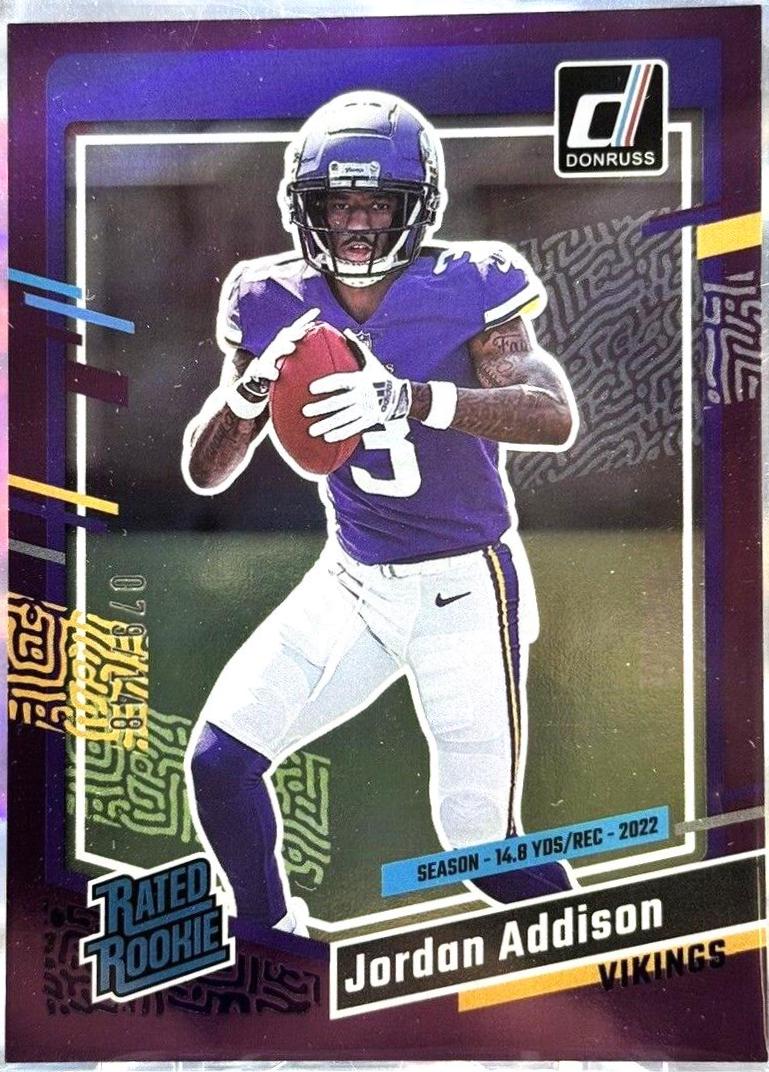 Jordan Addison [Season Stat Line] #368 Prices | 2023 Panini Donruss ...
