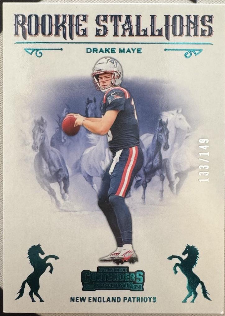 Drake Maye [Teal] #4 Prices | 2024 Panini Contenders Rookie Stallions ...