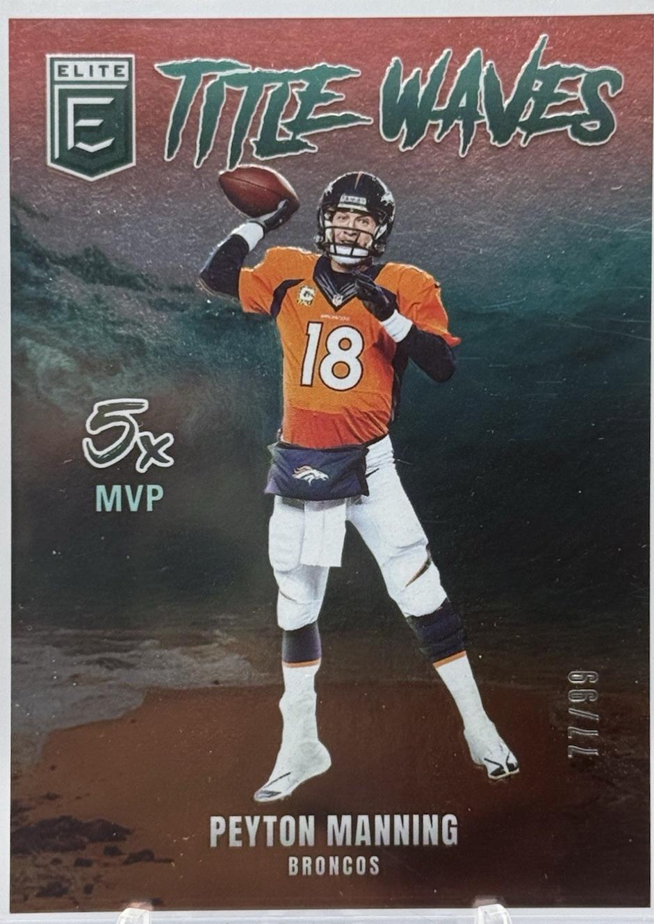 Peyton Manning [Red] #8 Prices | 2025 Panini Donruss Elite Title Waves ...