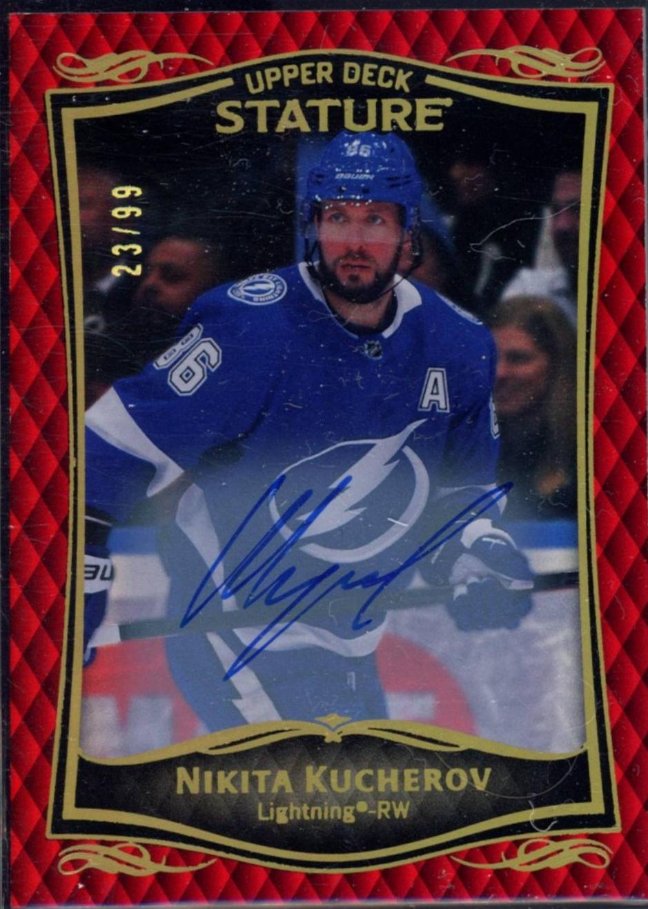 Nikita Kucherov [Red Autograph] #20 Prices | 2024 Upper Deck Stature ...