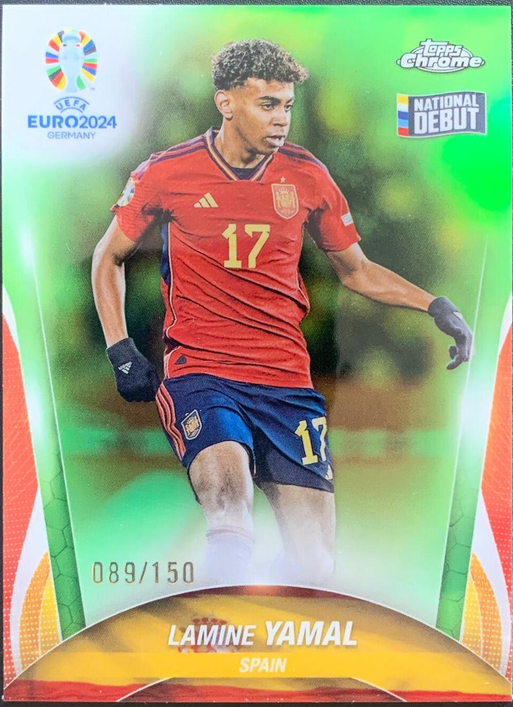 Lamine Yamal [Neon Green Refractor] #17 Prices | 2024 Topps Chrome UEFA ...