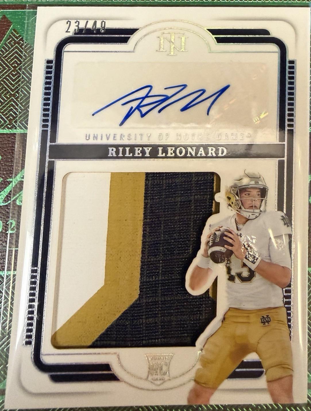 Riley Leonard #7 Prices | 2025 Panini National Treasures Collegiate ...