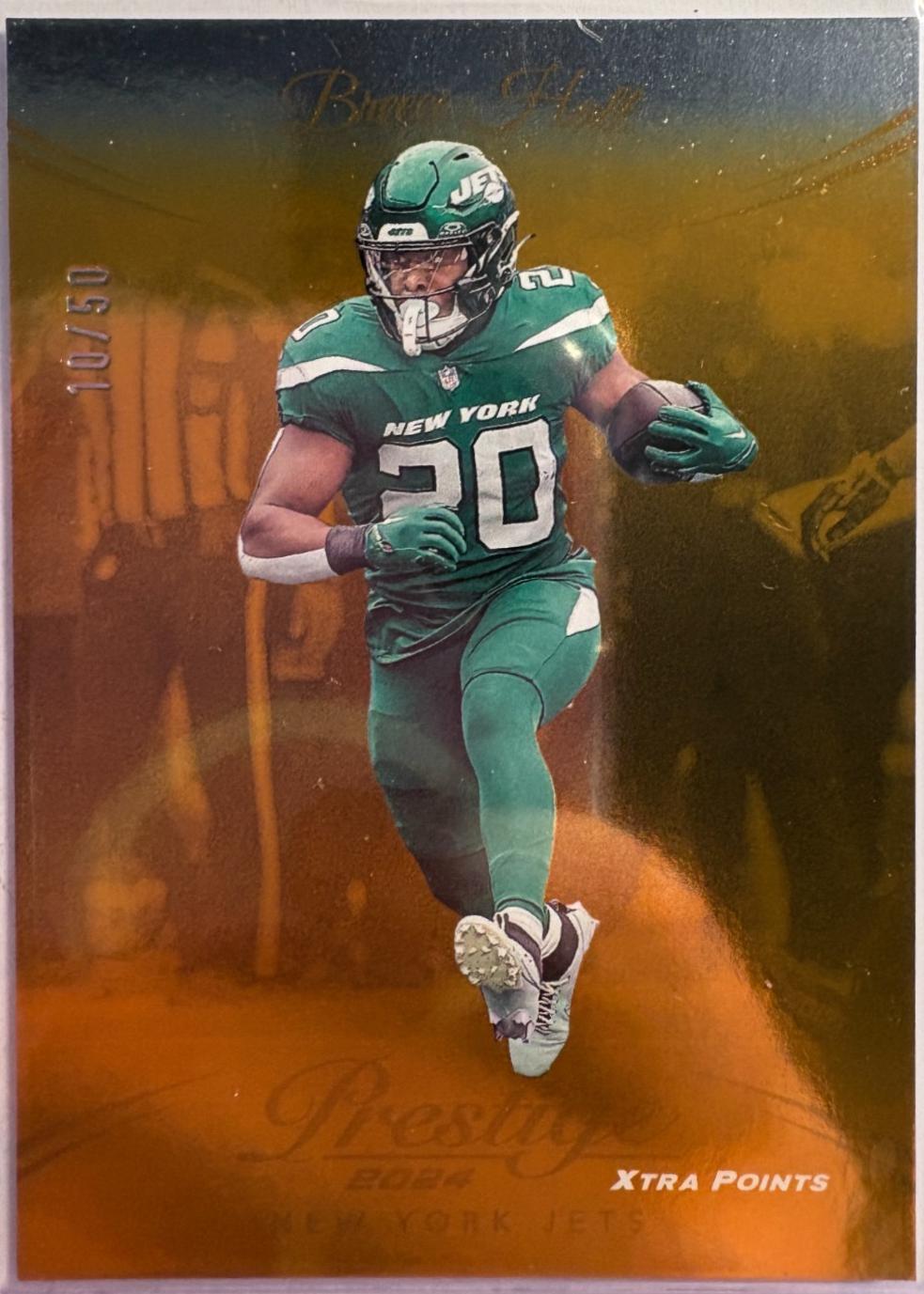 Breece Hall [Orange Xtra Points] #229 Prices | 2024 Panini Prestige ...