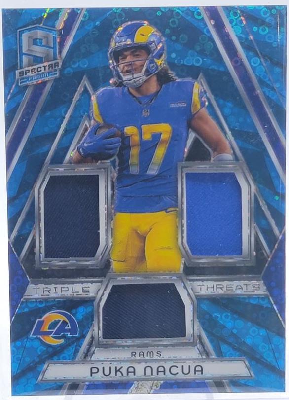 Puka Nacua [Blue Neon] #TT-PNA Prices | 2024 Panini Spectra Triple ...