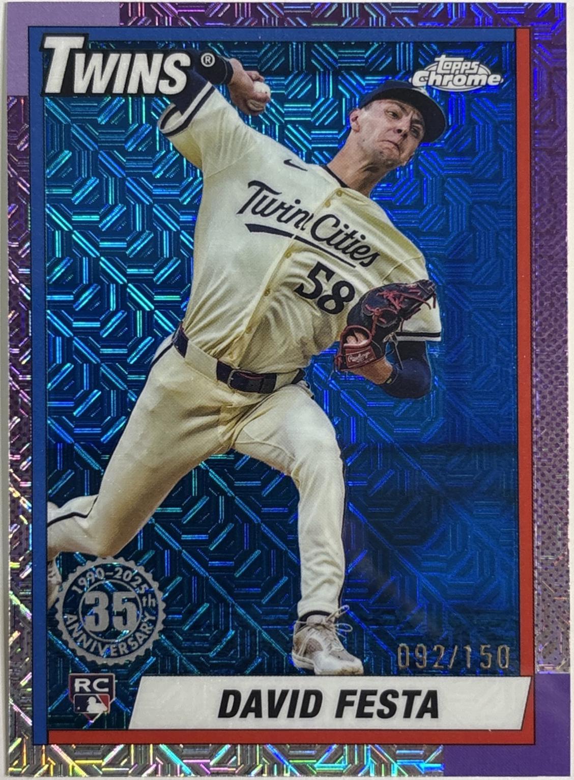 David Festa [Blue] #T90C-90 Prices | 2025 Topps 1990 Chrome | Baseball ...