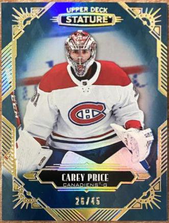 Carey Price [Blue] #75 Prices | 2020 Upper Deck Stature | Hockey Cards