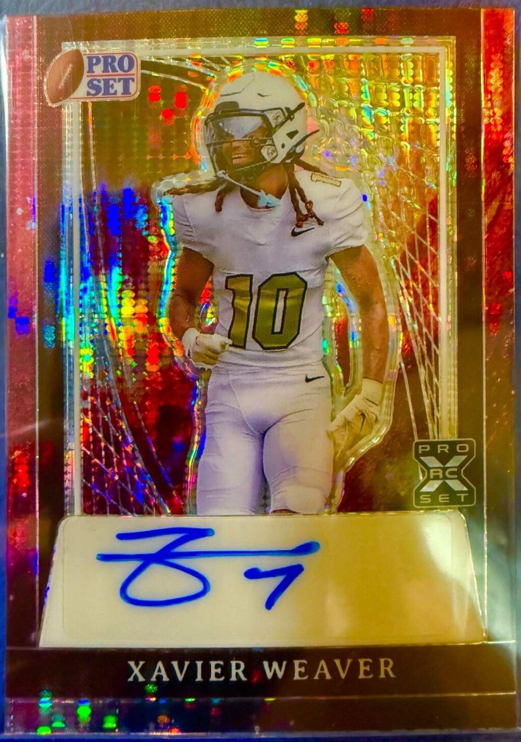 Xavier Weaver [Red Flood] #PA-XW1 Prices | 2024 Pro Set Metal Autograph ...