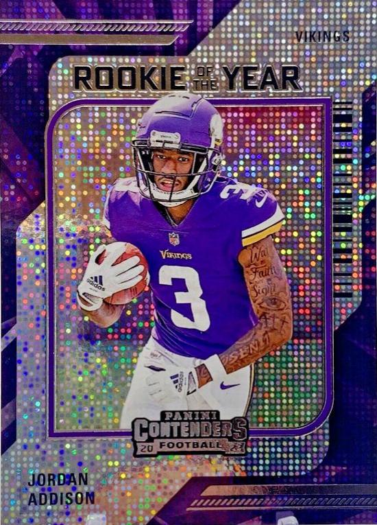 Jordan Addison #15 Prices | 2023 Panini Contenders Rookie of the Year ...