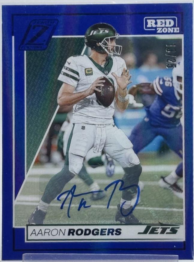 Aaron Rodgers [Blue Red Zone] #75 Prices | 2024 Panini Zenith Autograph ...