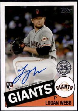 Logan Webb [Black] #85A-LW Prices | 2020 Topps 1985 35th Anniversary ...