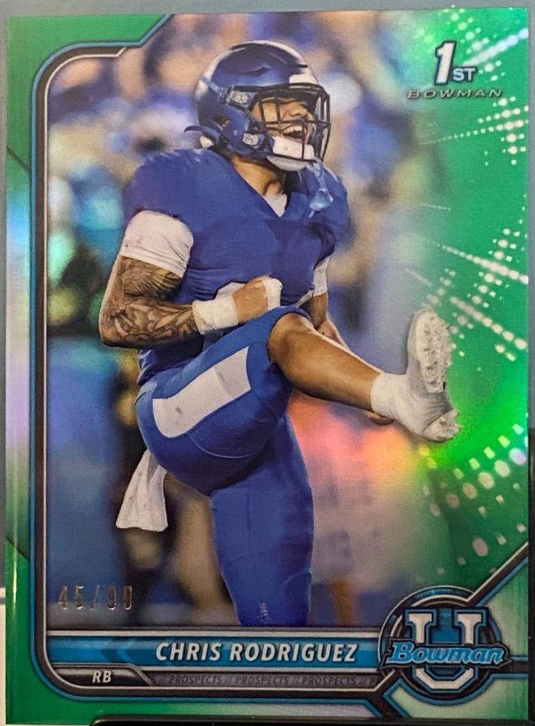 Chris Rodriguez [Green] #20 Prices | 2021 Bowman University | Football ...