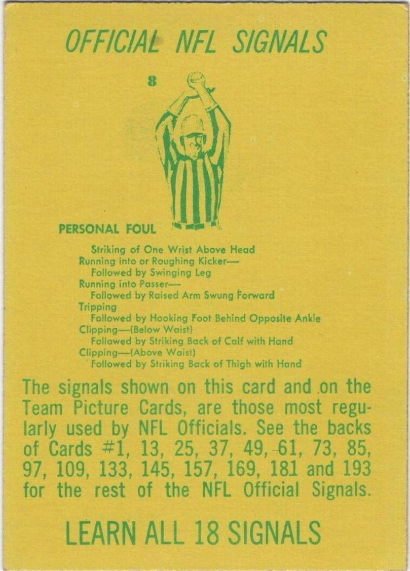 Referee Signals #196 Prices | 1967 Philadelphia | Football Cards