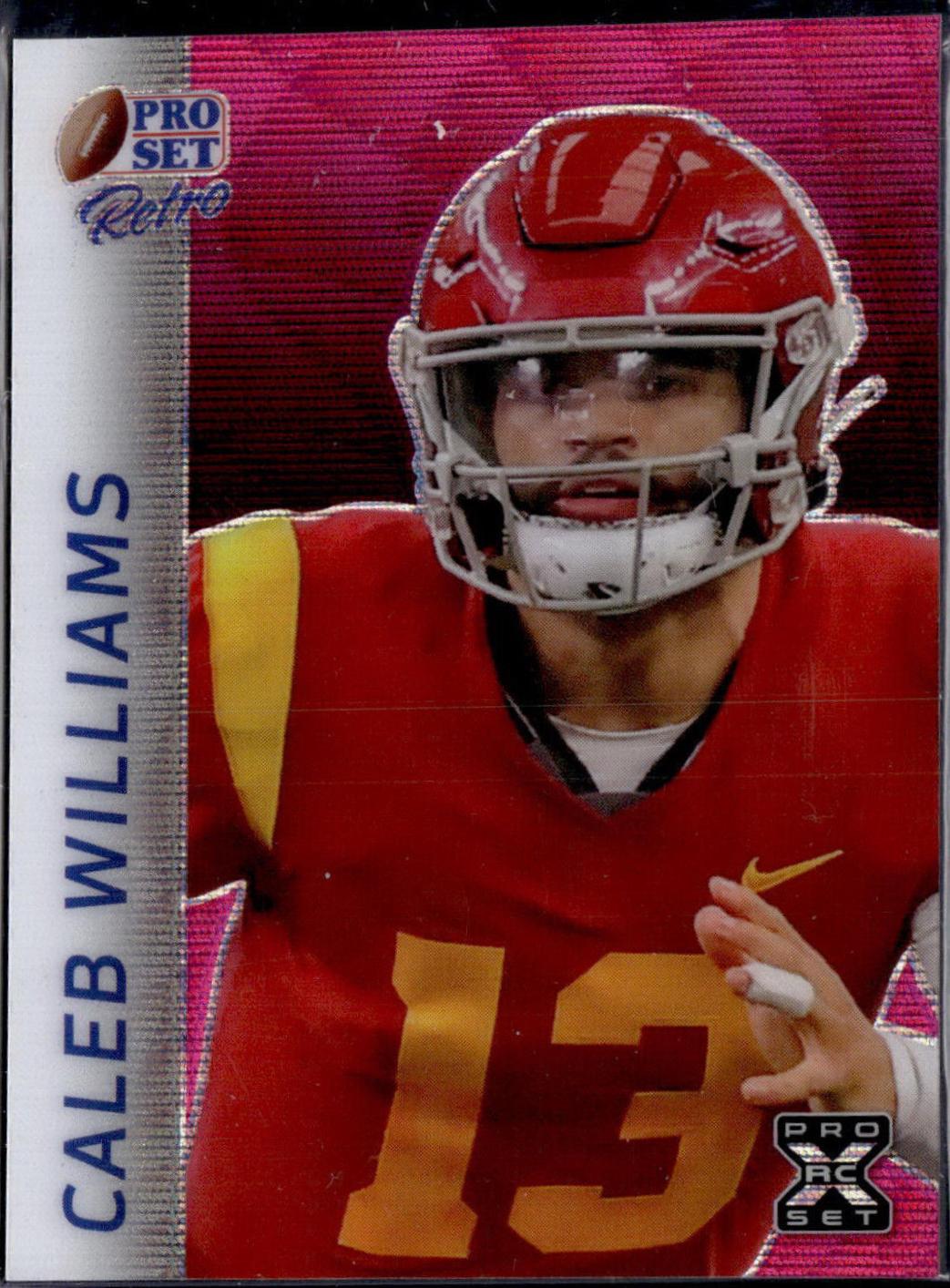 Caleb Williams [Pink Wave] #RB-21 Prices | 2024 Pro Set Metal Retro ...
