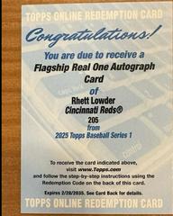 Rhett Lowder [Flagship Real One Autograph] #205 Prices | 2025 Topps ...