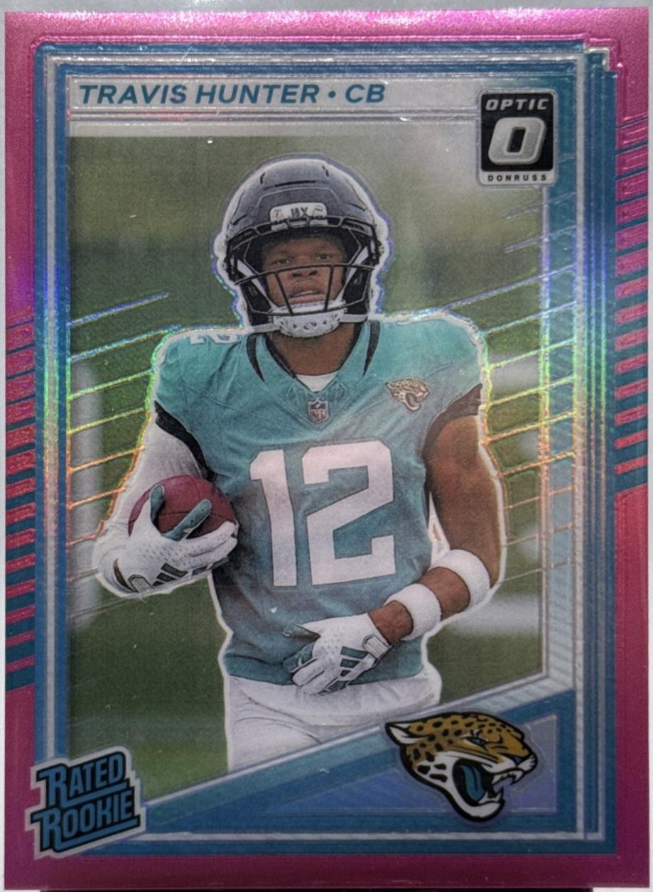 Travis Hunter [Pink Optic Preview] #301 Prices | 2025 Panini Donruss ...