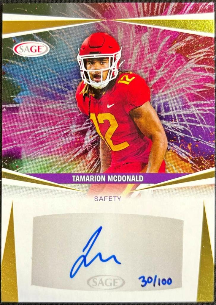 Tamarion McDonald [Gold] #A-TM3 Prices | 2025 Sage Hit Autograph ...
