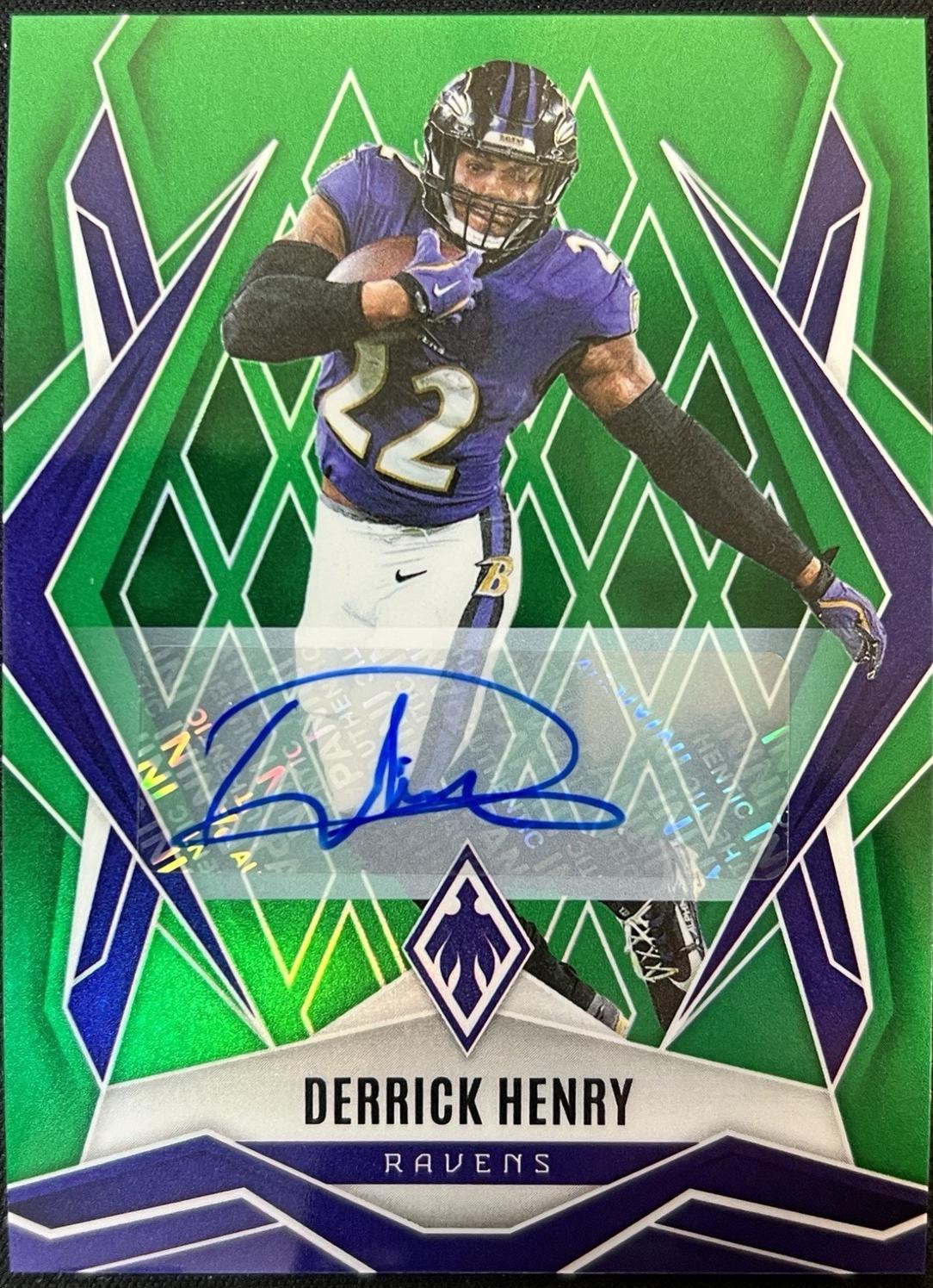 Derrick Henry [Green Autograph] #10 Prices | 2025 Panini Phoenix ...