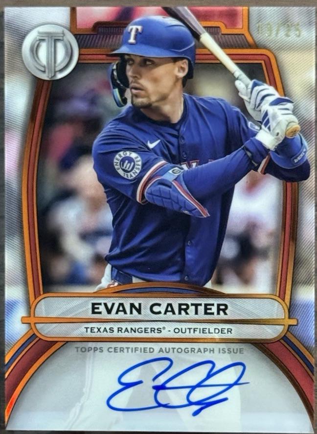 Evan Carter [Orange] #TA-ECA Prices | 2025 Topps Tribute Autograph ...