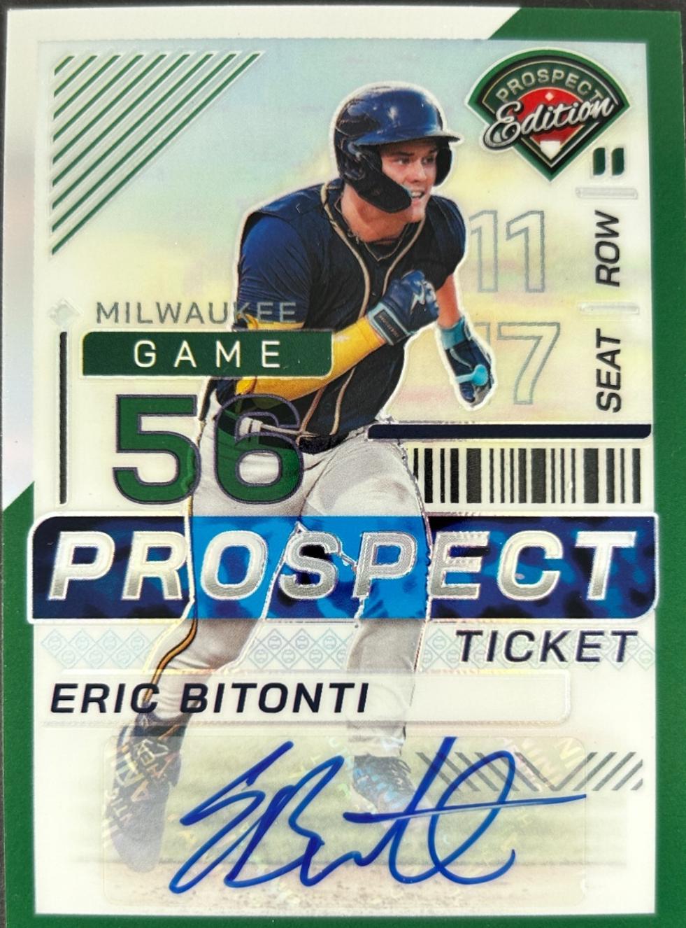 Eric Bitonti [Green Holo Ticket Signature] #16 Prices | 2024 Panini ...