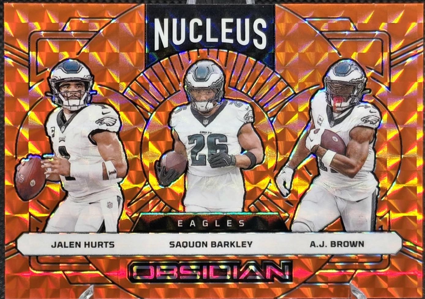A.J. Brown / Jalen Hurts / Saquon Barkley [Orange Mosaic] #15 Prices ...