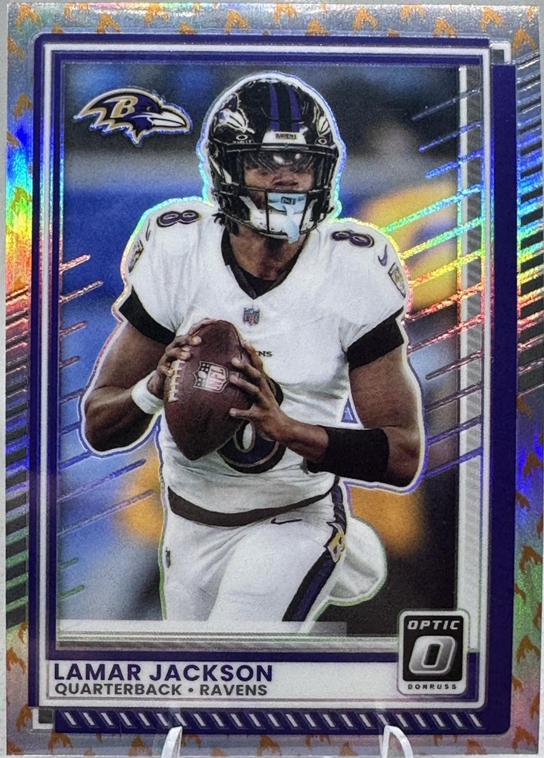 Lamar Jackson [Fire] #80 Prices | 2025 Panini Donruss Optic | Football ...