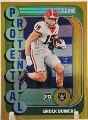 Brock Bowers [Gold Zone] #19 Prices | 2024 Panini Score Protential ...
