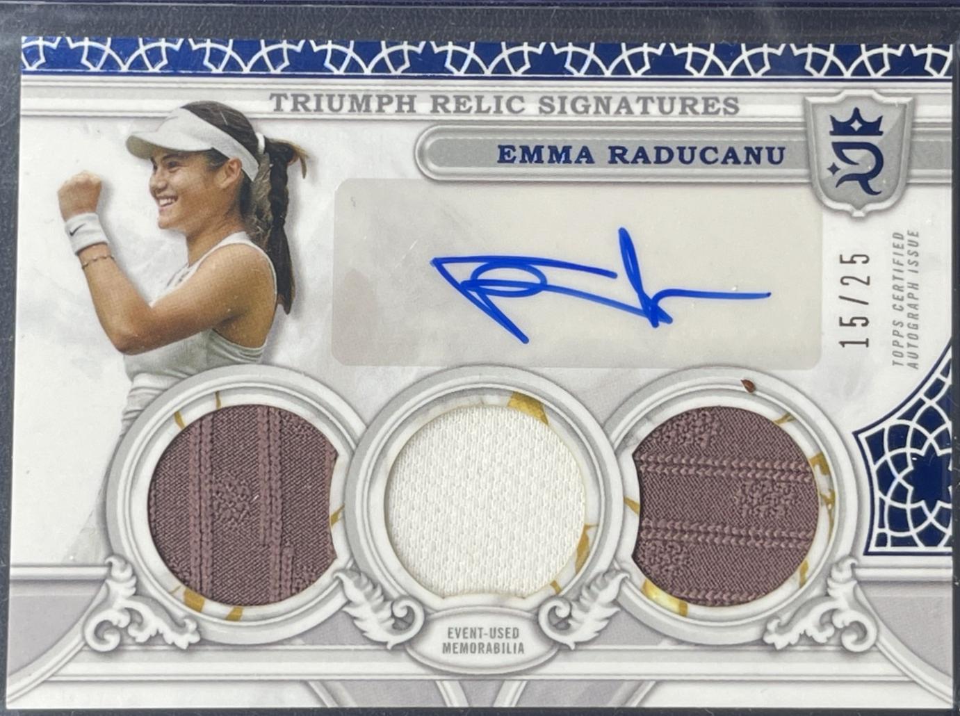 Emma Raducanu [Blue] #TRS-EU Prices | 2024 Topps Royalty Triumph Relic ...