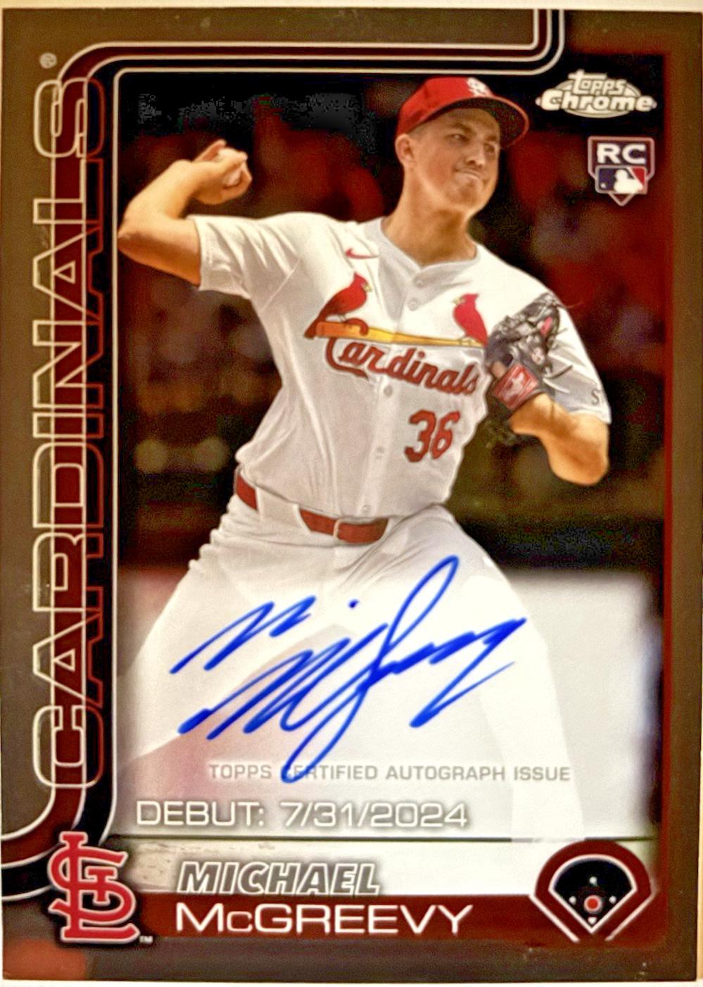 Michael McGreevy #CRDA-MM Prices | 2025 Topps Chrome Update Rookie ...
