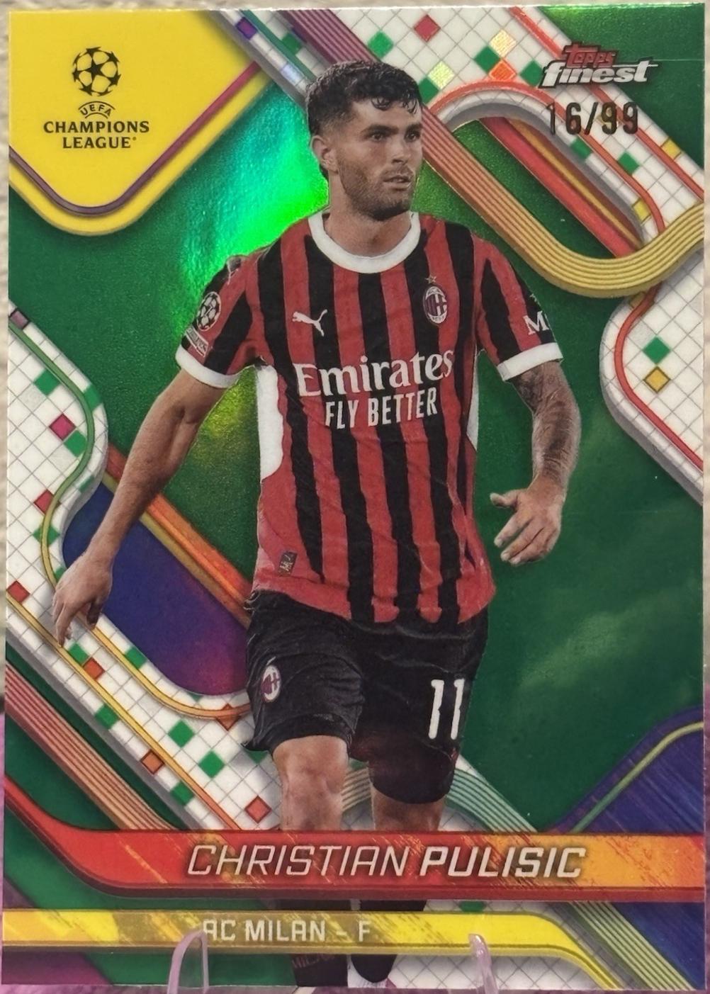 Christian Pulisic [Green Refractor] #76 Prices | 2024 Topps Finest UEFA ...