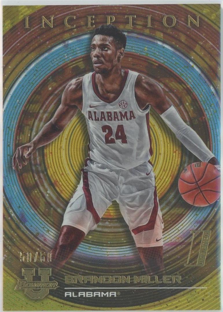 Brandon Miller [Gold] #49 Prices | 2022 Bowman University Inception ...