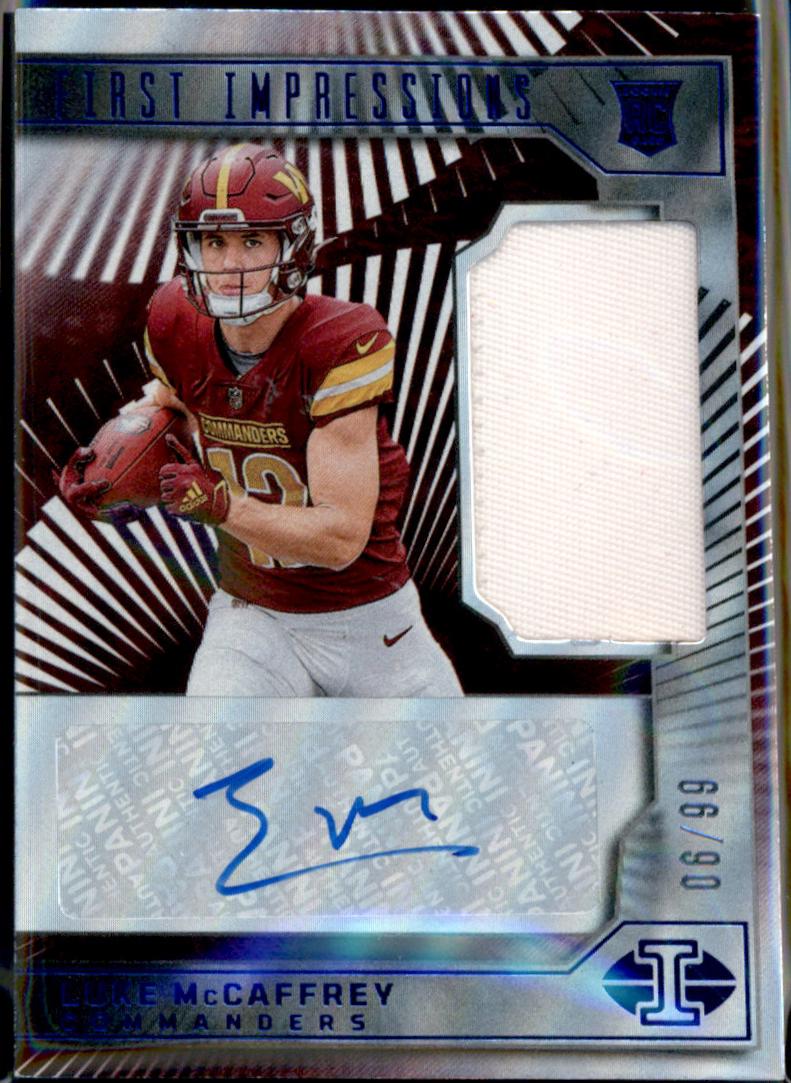 Luke McCaffrey [Blue First Impressions Autographed Memorabilia] #121 ...