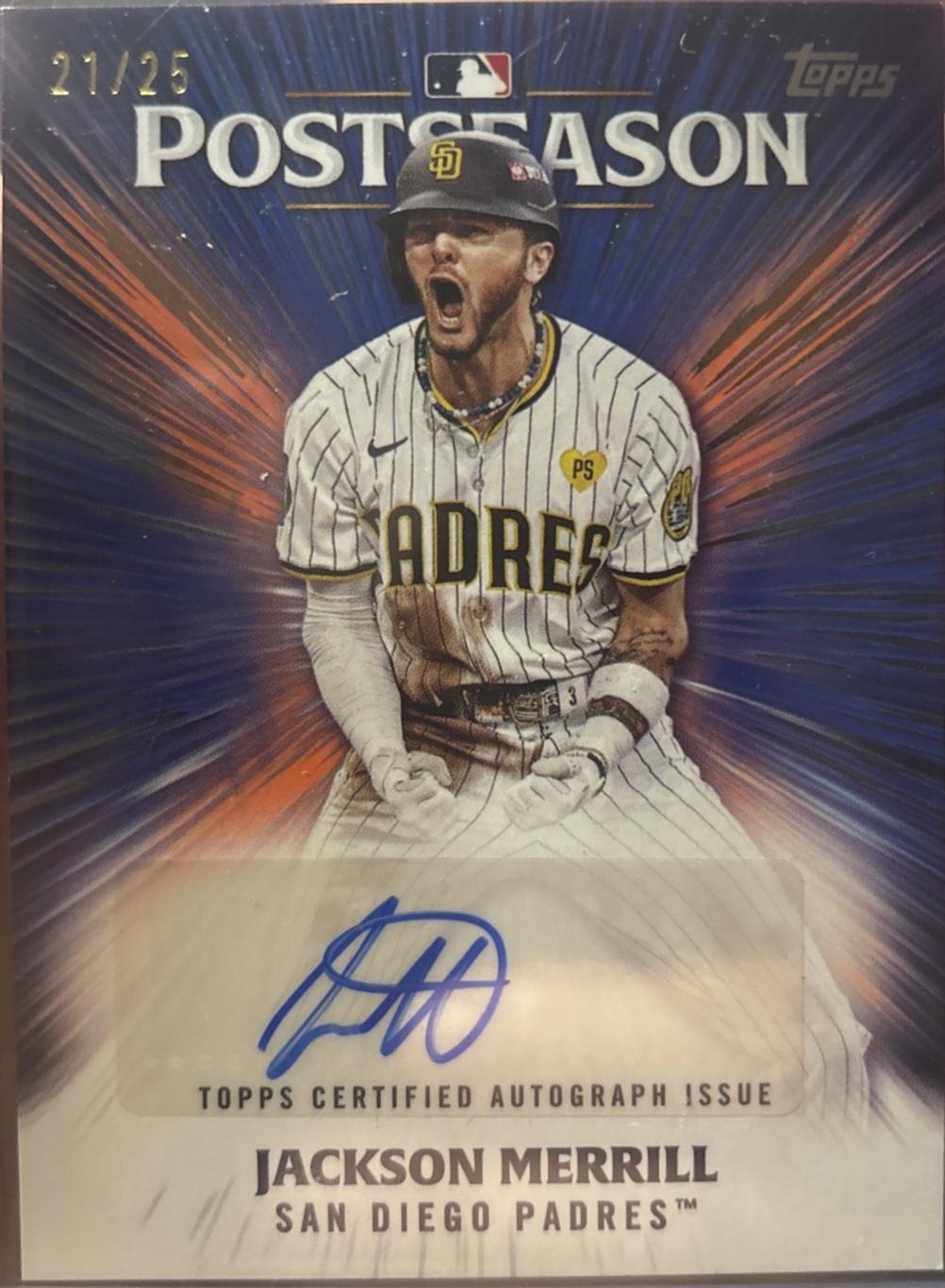 Jackson Merrill [Orange] #PPA-JM Prices | 2025 Topps Postseason ...