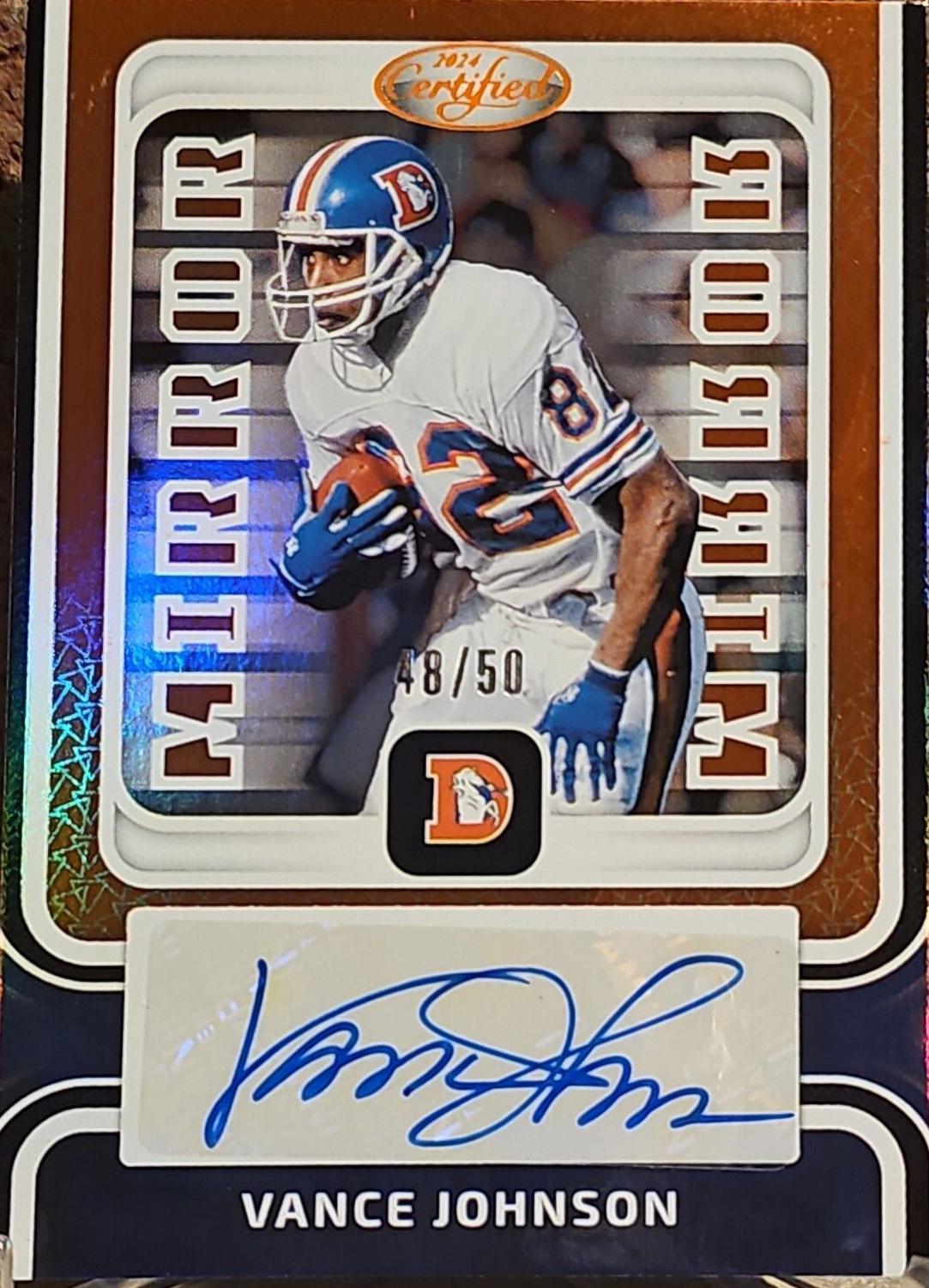 Vance Johnson [Orange] #MS-VJ Prices | 2024 Panini Certified Mirror ...