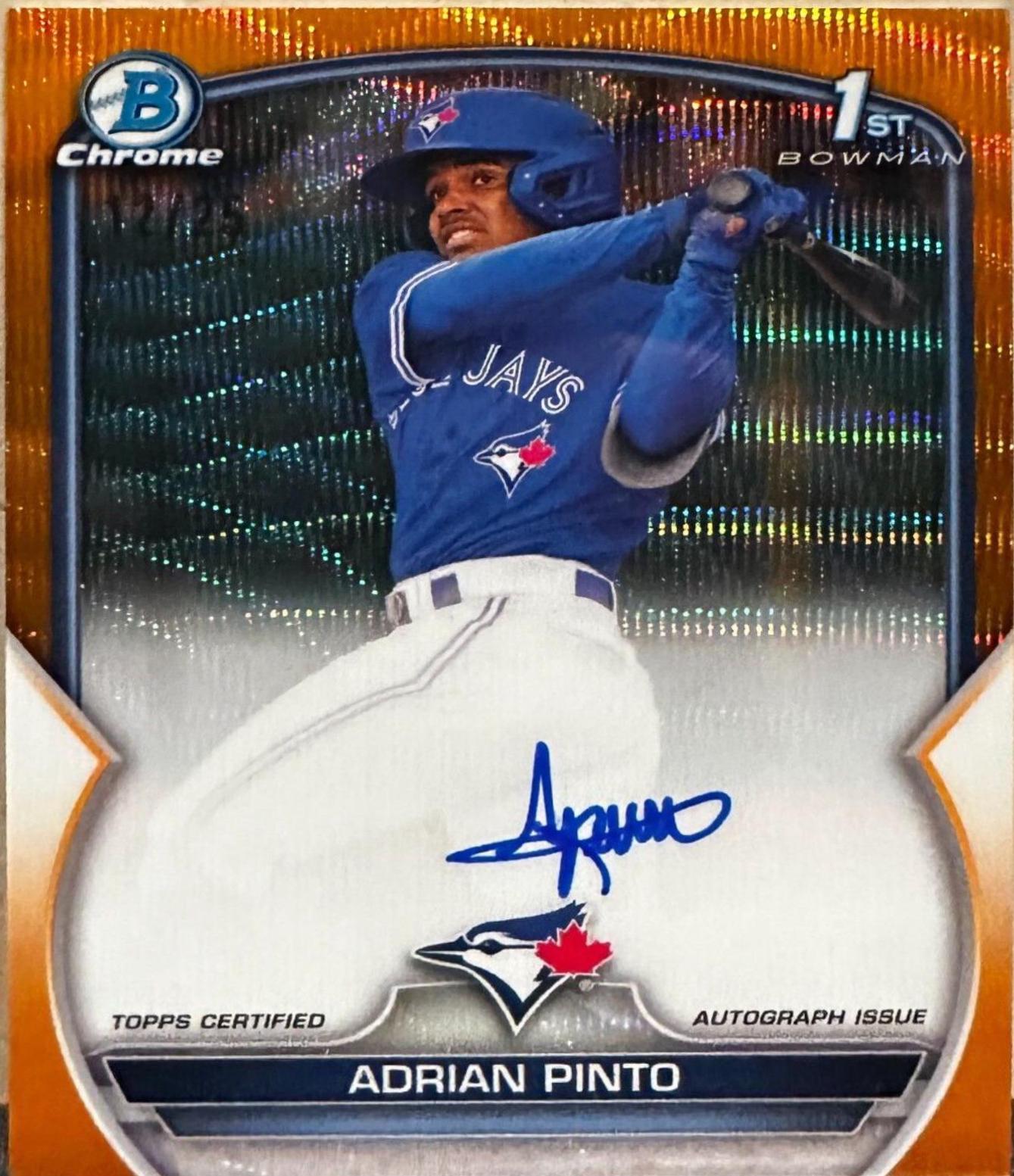 Adrian Pinto [Orange Wave] #CPA-API Prices | 2023 Bowman Chrome ...