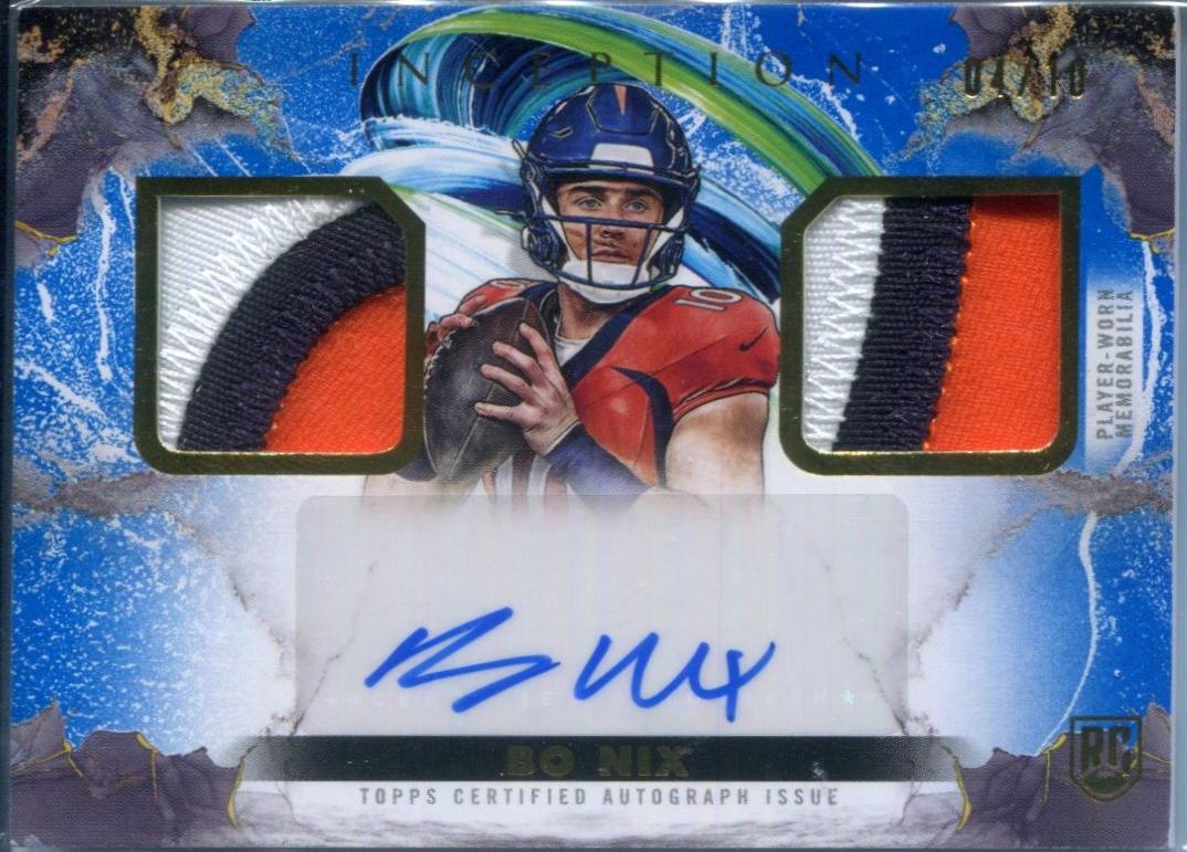 Bo Nix [Blue] #RA-BN Prices | 2024 Topps Inception Rookie Autograph ...