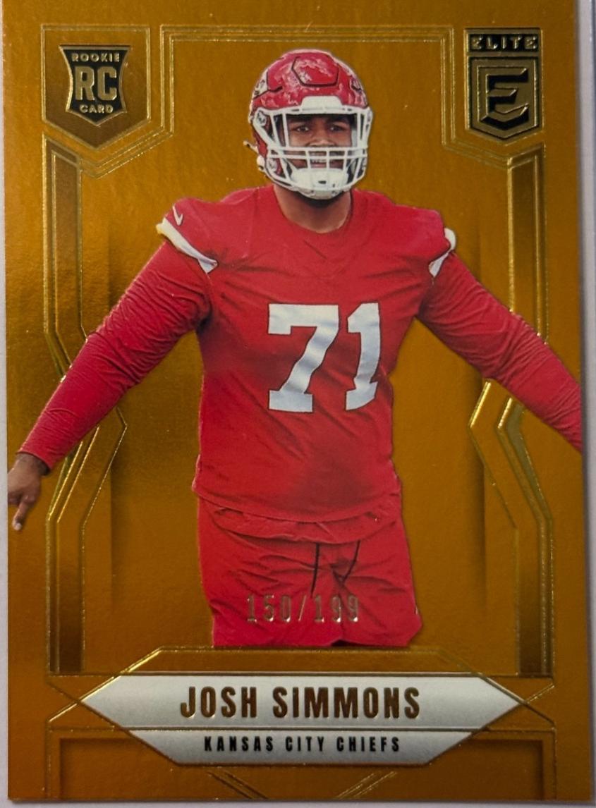 Josh Simmons [Orange] #160 Prices | 2025 Panini Donruss Elite ...
