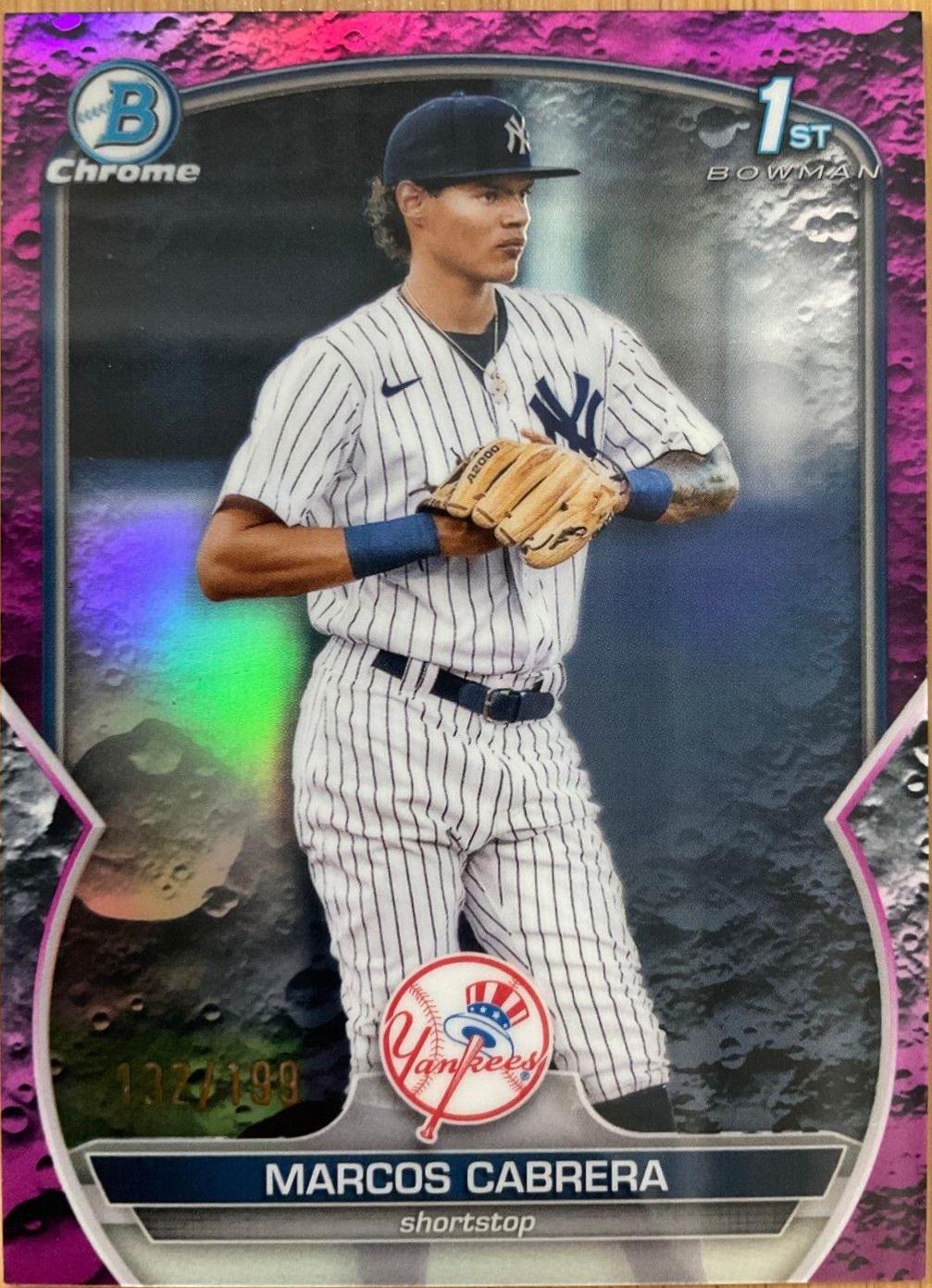 Marcos Cabrera [Fuchsia Lunar Crater] #BCP-46 Prices | 2023 Bowman Chrome Prospects | Baseball Cards