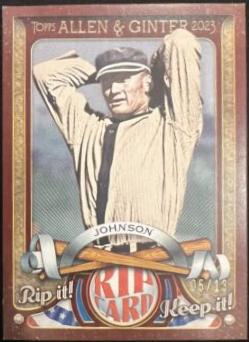 Walter Johnson #RC-WJ Prices | 2023 Topps Allen & Ginter Rip Cards ...