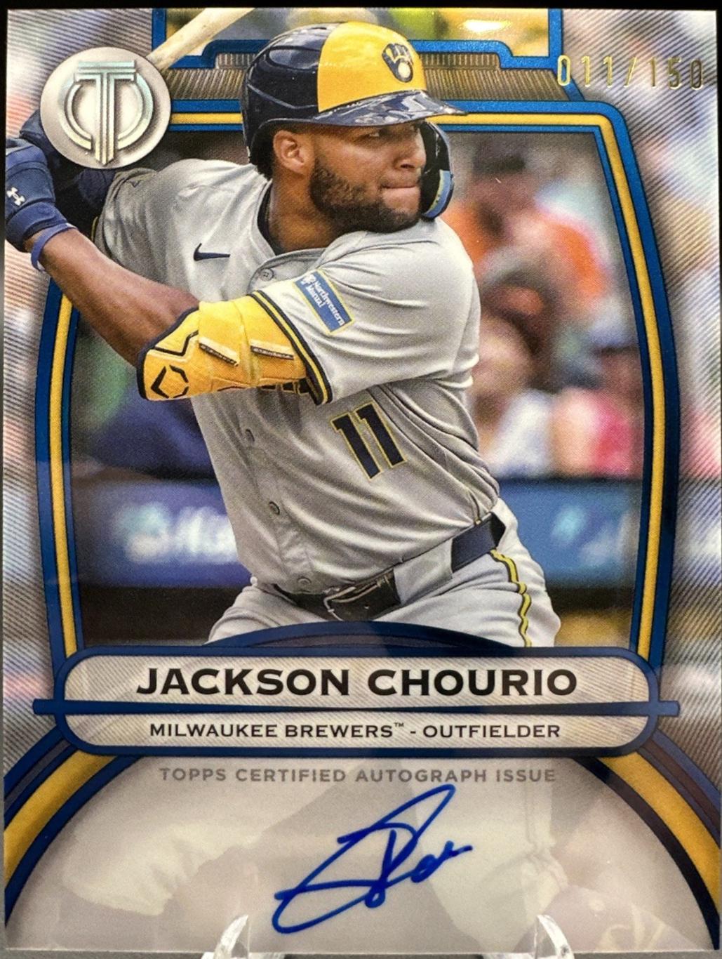 Jackson Chourio [Blue] #TA-CHO Prices | 2025 Topps Tribute Autograph ...